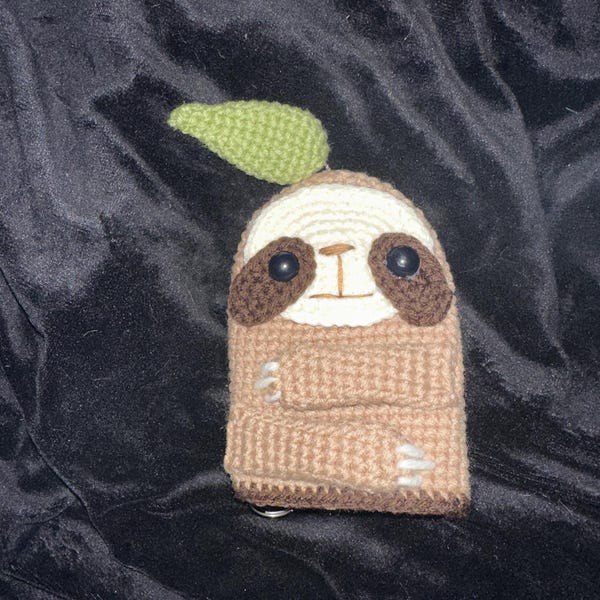 Sloth Key Cover Crochet Pattern PDF, Cozy Amigurumi Animal Key Holder ...