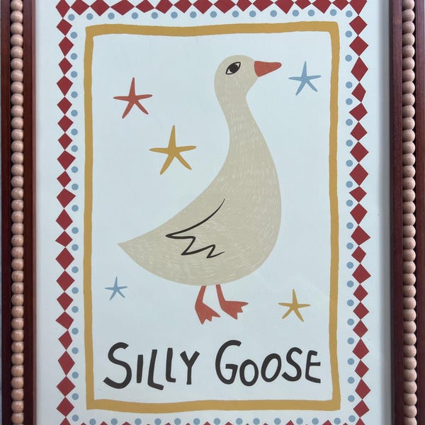 Silly Goose Print, Trendy Wall Art, Apartment Decor, Retro Wall Art ...