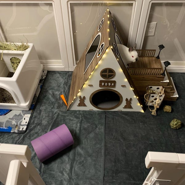 Modern Rabbit House, Indoor Rabbit Castle, Rabbit Furniture, Extra ...