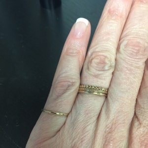 Set of 3 Textured Stacking Rings Sterling Silver or Gold Filled - Etsy