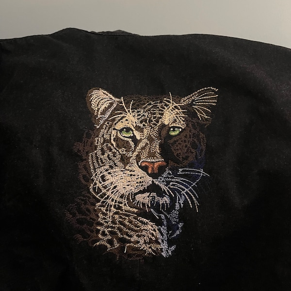 Cheetah Embroidery Design in the Night Series 3 Sizes to Download ...
