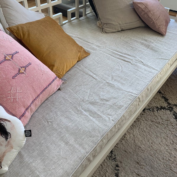 Linen Daybed Slipcover With the Cord Welting - Futon Cover - Mattress ...