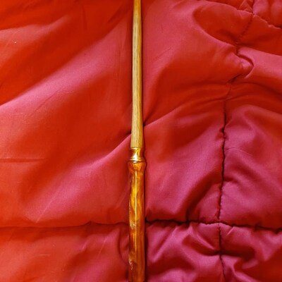 Hand Forged Metal Wand With Stitched Leather Handle - Etsy