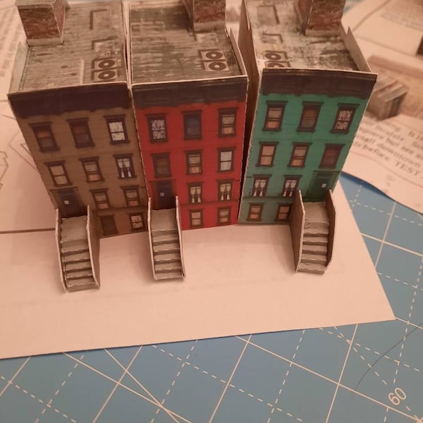 Paper Model Cardstock Row House Building Cardstock Kits - N or Z Scale ...