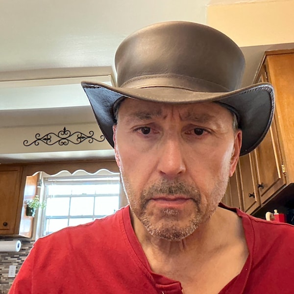 Leather Hat Hand Made Leather Top Hat Steampunk Top Hat Gothic Leather ...
