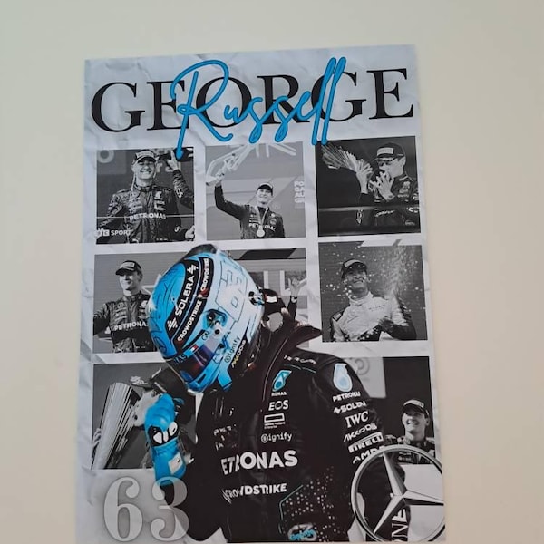 Digital Download George Russell With Number A4 Print | 63, for Dorm ...