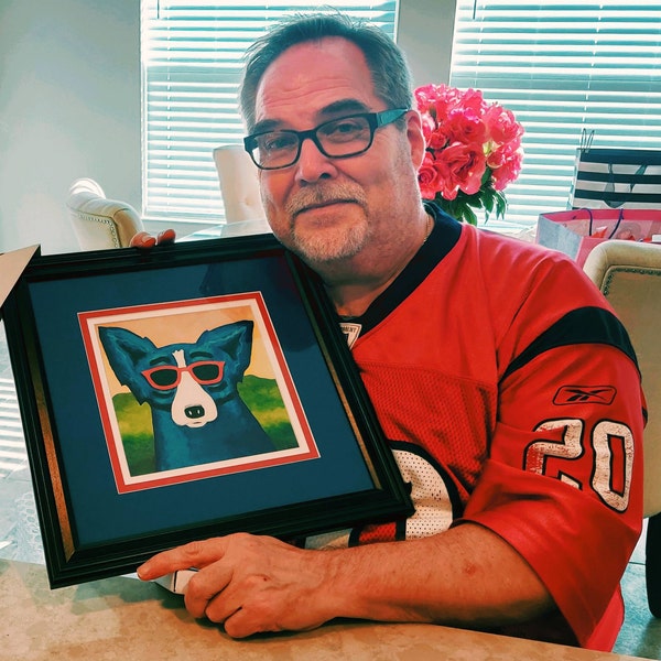 George Rodrigue Blue Dog Saints Postcard - Matted & Framed 11x13 - Etsy