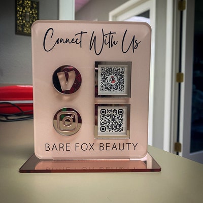 Social Media Sign, QR Code Sign, 3 Icons & QR Codes, SIZE 6x6 Inches - Etsy