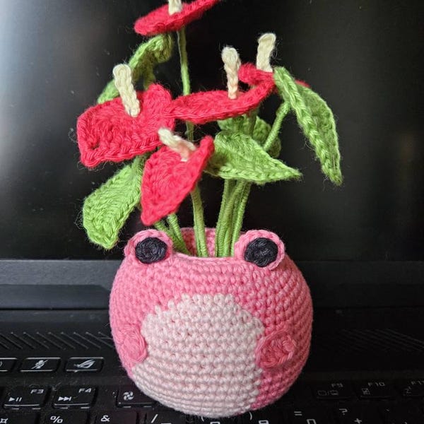 Froggy Duo Pots Crochet Patterns Bundle | Pink Frog Pot Pattern, Green ...