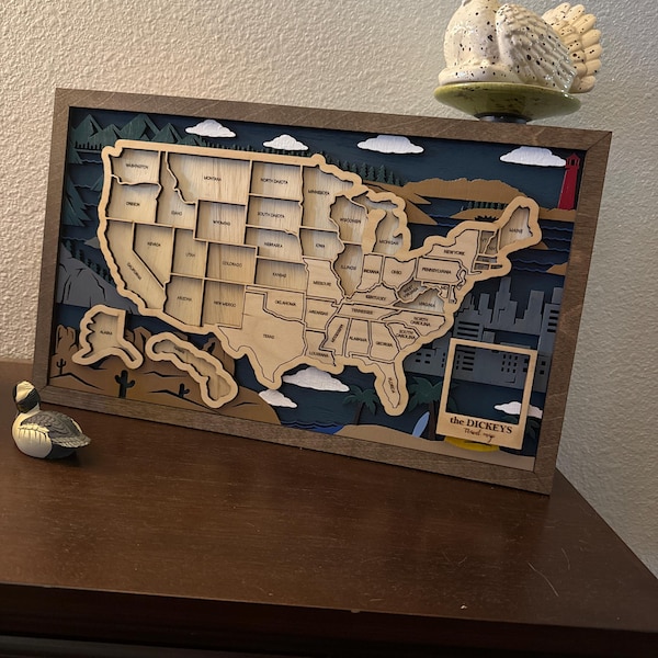 Personalized US Travel Map, US Travel Map, Travel Map Tracker, Family ...
