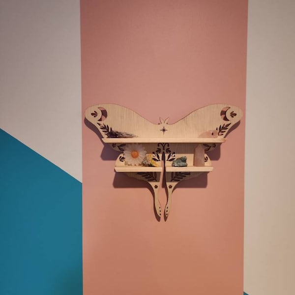 Coppermoon Black Luna Moth Shelf, Luna Moth Lamp, Luna Moth, Luna Moth ...