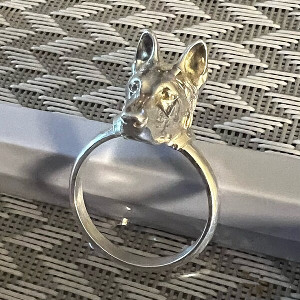 Doberman Ring, Sterling Doberman, Doberman Hug Ring, Doberman ...