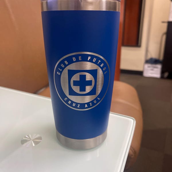 Cruz Azul Laser Engraved Tumbler 20oz, Vaso Termico Grabado De Cruz ...