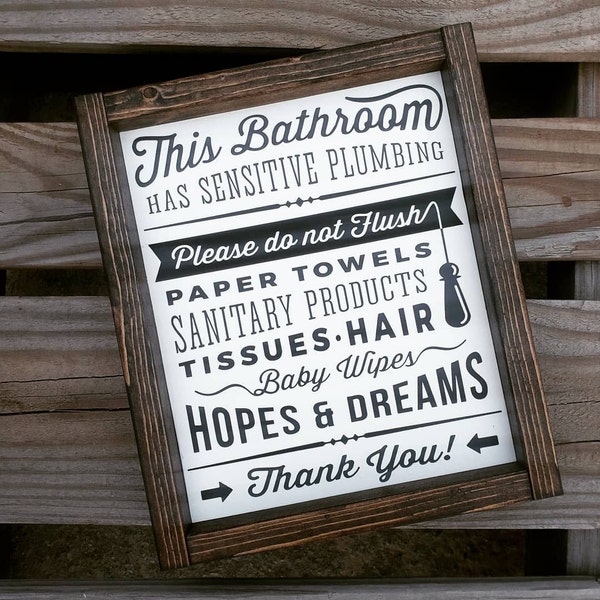 SVG Bathroom Sign Sensitive Plumbing - Do Not Flush Hopes & Dreams ...