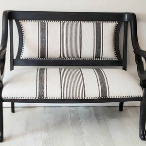 100% Linen Fabric 280gsm. Striped . Heavy, Thick, Dense. French Linen ...