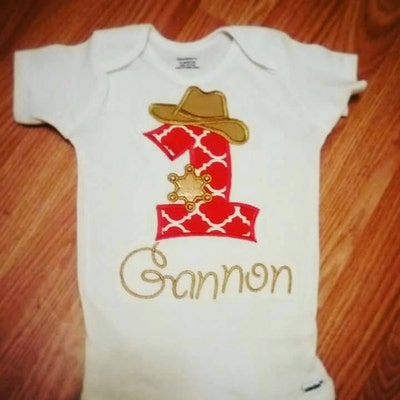 Number One Cowboy Hat 1st Birthday Applique Machine Embroidery Design ...