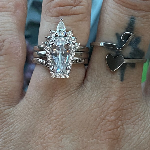 Together Forever Rings/gothic Engagement Rings/punk Wedding Rings ...