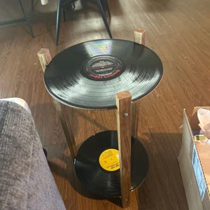 Record Table, Two Shelf LP Retro Record Side Table, Plant Stand - Etsy
