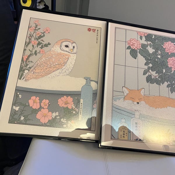 Hokusai Ukiyo-e Japanese Waterfall Wall Art, Landscape Poster, Blue ...