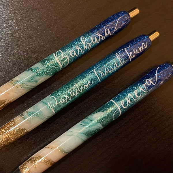Glitter Beach Pens, Custom Ink Joy Gel Pens, Beach Inspired Gifts ...