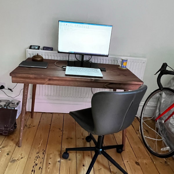 Simple Vintage Desk/computer Desk/ With Drawer Solid Wood Scandi Retro ...
