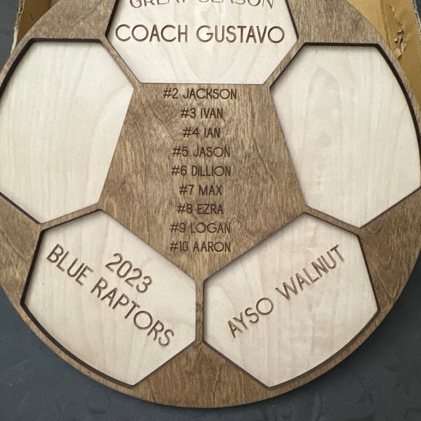 Personalized Soccer Team Coach's Plaque, Thanks for A Great Season ...