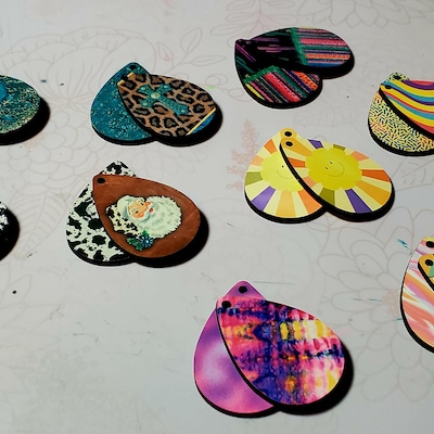 Western Teardrop Earrings PNG Sublimation Western Earring BUNDLE of 90 ...
