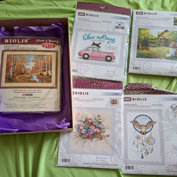 RIOLIS Counted Cross Stitch Kit 2250 Birds on the Branch, Embroidery ...