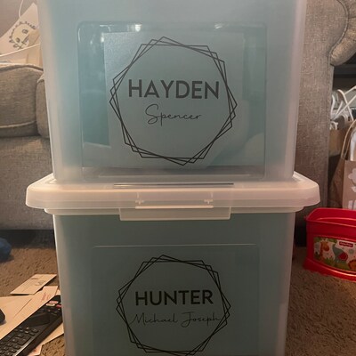 KIDS Vinyl Name Decal, Milestone Tote Decal, File Box Decal, School ...
