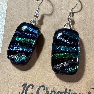 Dichroic Glass Pendant, Fused Glass Dichroic Boho Necklace, Fused ...