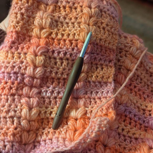 Puff Stitch Crochet Blanket Pattern, Easy Blanket Crochet Pattern ...