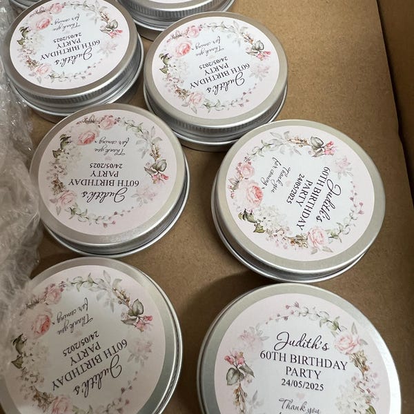 Personalised Birthday Party Favours Mint Tins Table Favour Thank You ...