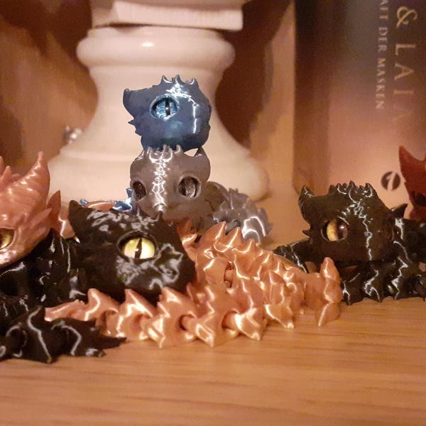 Mini Articulated Snake With Scales and Glass Eyes. Flexible Snake. 3D ...