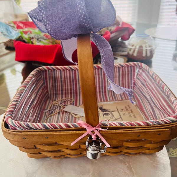 Longaberger Spoon Basket Canister Set of 2 With Protectors, Woodcrafts ...