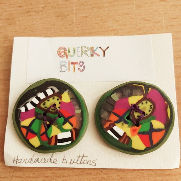 Buttons. Square Buttons With Unique, Bright Designs. Raised Designs ...