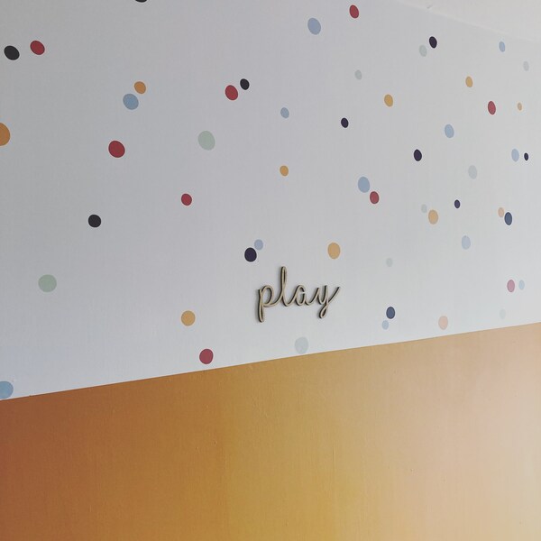 Play - Wooden Wall Sign - Art Bedroom Nursery Decoration Kids Baby Play ...