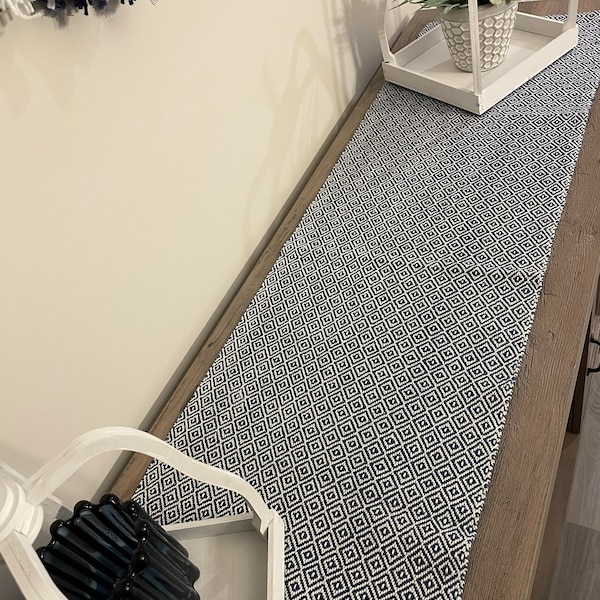 Hand Woven Modern Farmhouse Table Runner, Farmhouse Table Set, Hygge ...