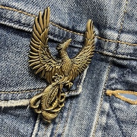 Phoenix Rising Pin Badge - Etsy UK