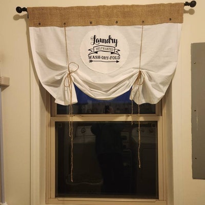 Black Ruffle Kitchen Modern Farmhouse Valance Natural Burlap - Etsy