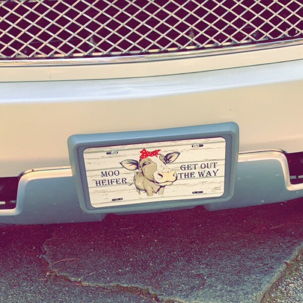 Cow License Plate, Personalized License Plate, Front License Plate ...