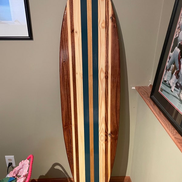 Coastal Coral Pastel Surfboard Wood Wall Art & Decor Customizable ...