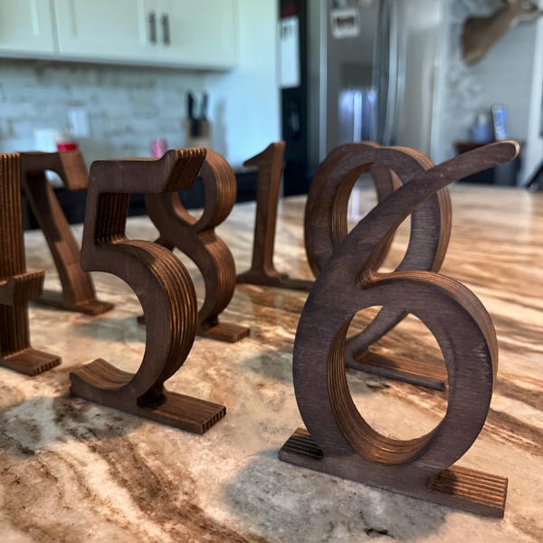Rustic Table Numbers 1 - 100 for Farmhouse Weddings, Elegant Wood Table ...