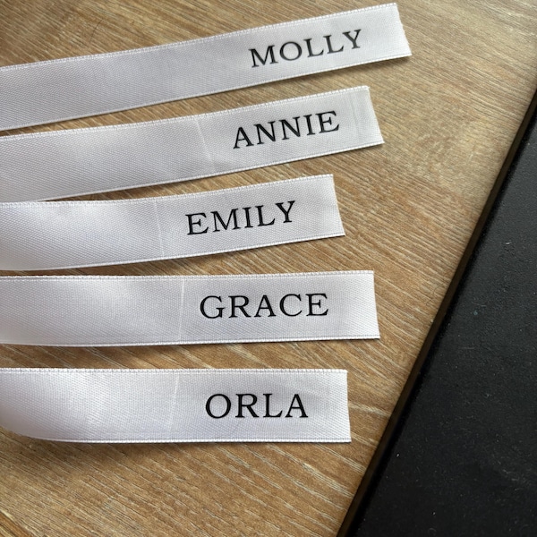 Personalised Ribbon for Bridesmaids and Bride | Ribbon Place Names for ...
