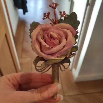 Blush Rose Boutonnieres, Blush Boutonniere, Blush Buttonhole, Blush ...