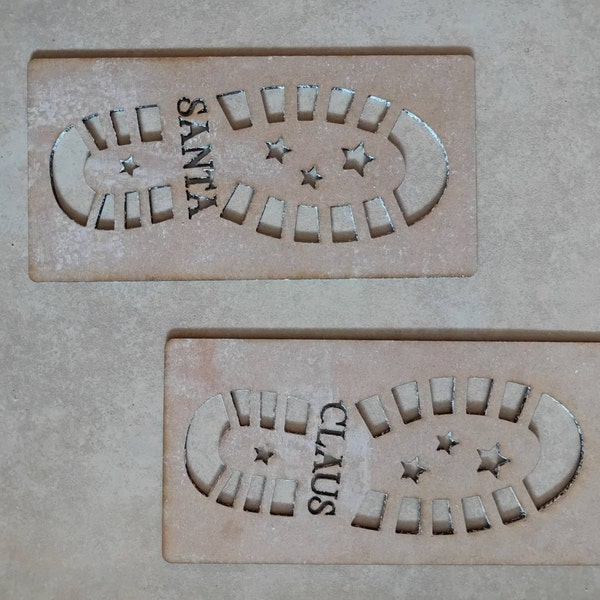 Santa Footprint Svg Laser Cutting Files, Santa Boot Stencil Svg Files ...