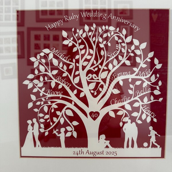 Paper Cut Family Tree - Golden Wedding Anniversary - Etsy UK