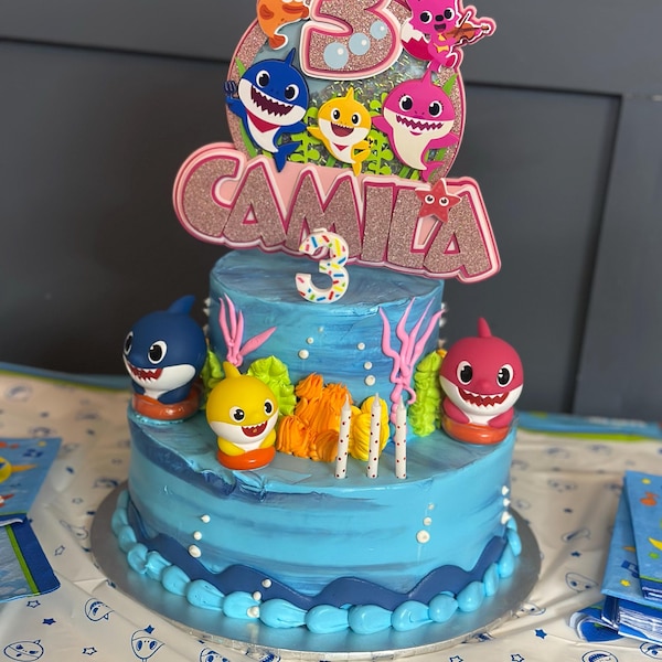 Baby Shark Cake Topper, Baby Shark Birthday, Cupcake Topper, Ping Fong ...