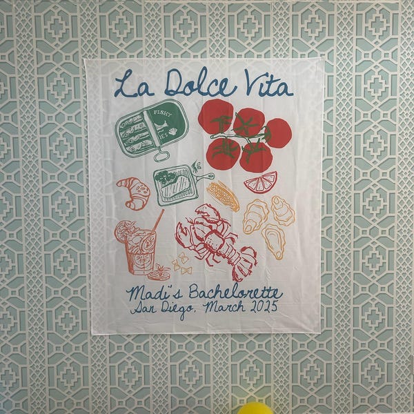 Personalized Italian Bachelorette Party Decor, La Dolce Vita ...