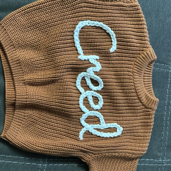 Cute Customized Name Baby Sweaters, Adorable Personalized Hand ...