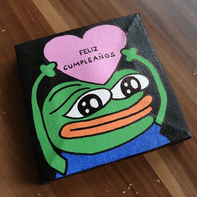 Peepocomfy Peepo Painting Canvas Painting Meme Frog - Etsy